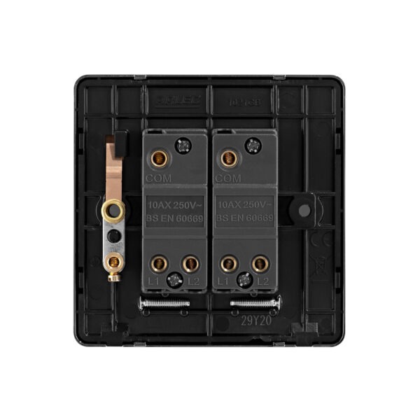 Arlec Fusion| Black Nickel | 10A 2Gang 2Way Light Switch - Arlec UK