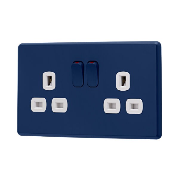 Arlec Rocker | Galaxy Blue | 13A 2Gang Plug Socket - Arlec UK