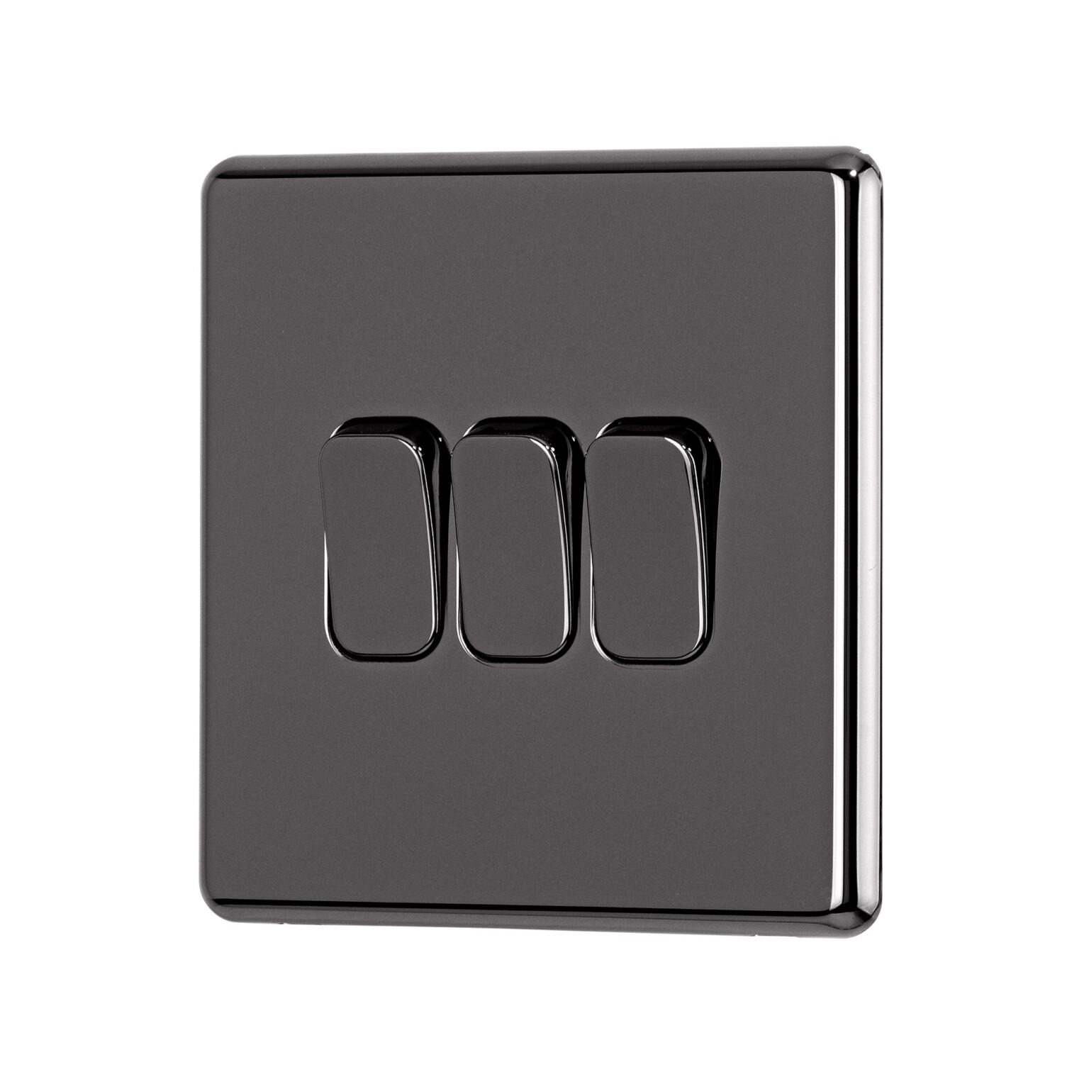 Arlec Fusion| Black Nickel | 10A 3Gang 2Way Light Switch - Arlec UK