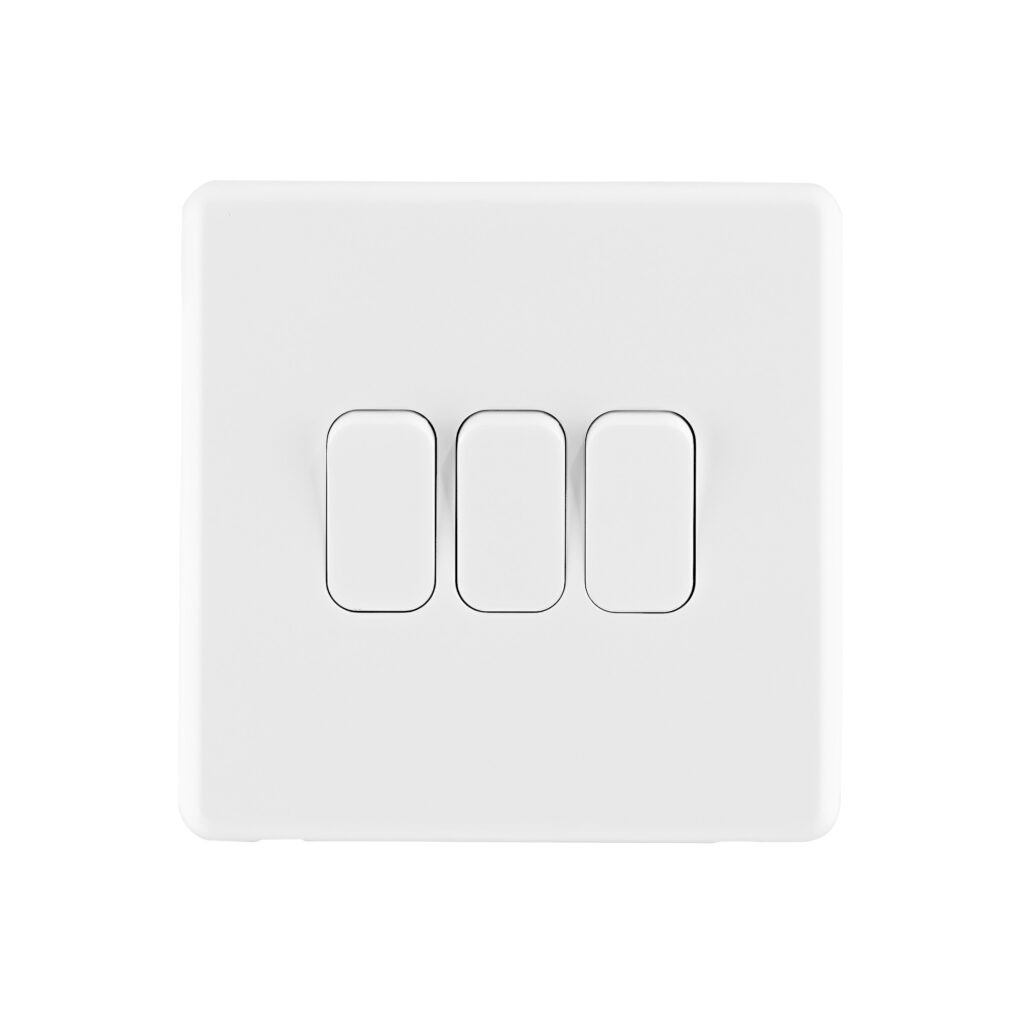 Arlec Rocker | Ice White | 10A 3Gang 2Way Light Switch - Arlec UK