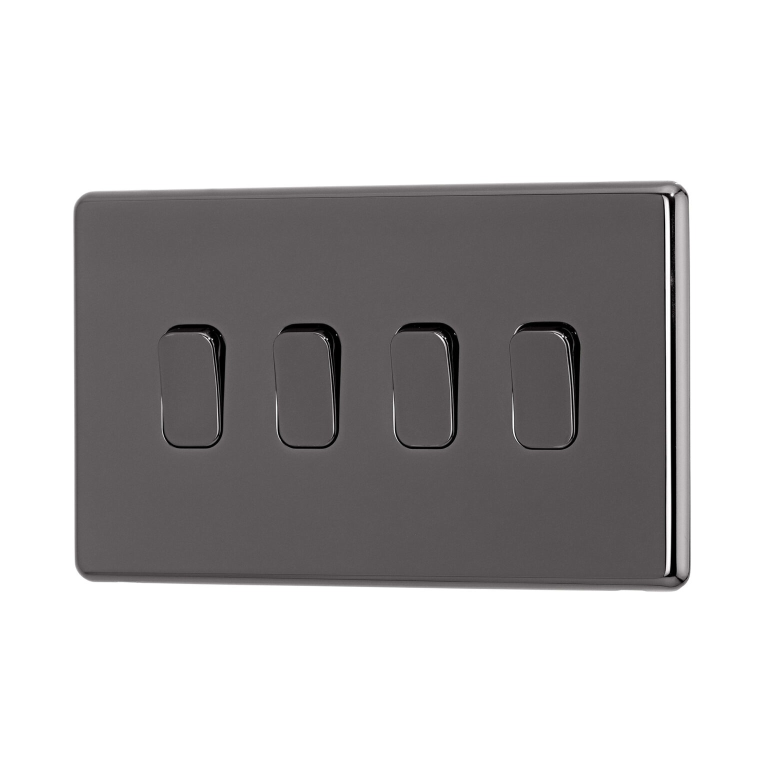 Arlec Fusion| Black Nickel | 10A 4Gang 2Way Light Switch - Arlec UK