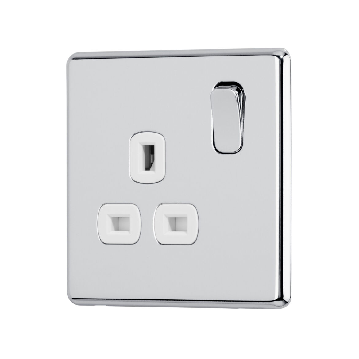 Arlec Fusion | Polished Chrome | 13A 1Gang Plug Socket - Arlec UK