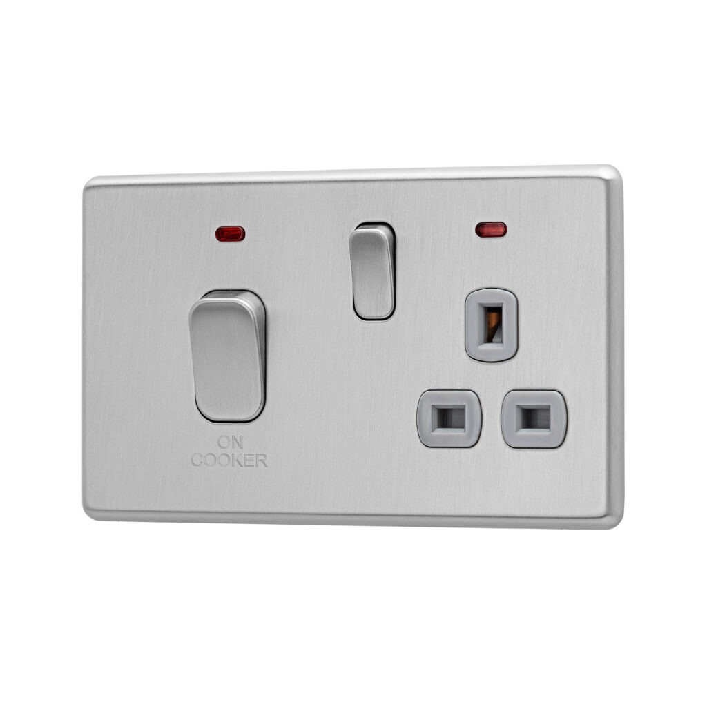 Arlec Fusion| Stainless Steel | 45A 1Gang Cooker Switch - Arlec UK