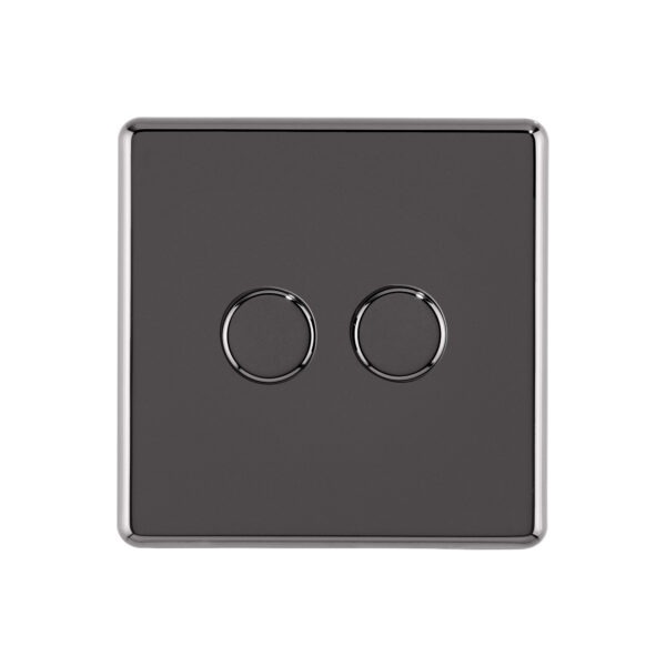 Arlec Fusion | Black Nickel | 2Gang 2Way Dimmer Switch - Arlec UK
