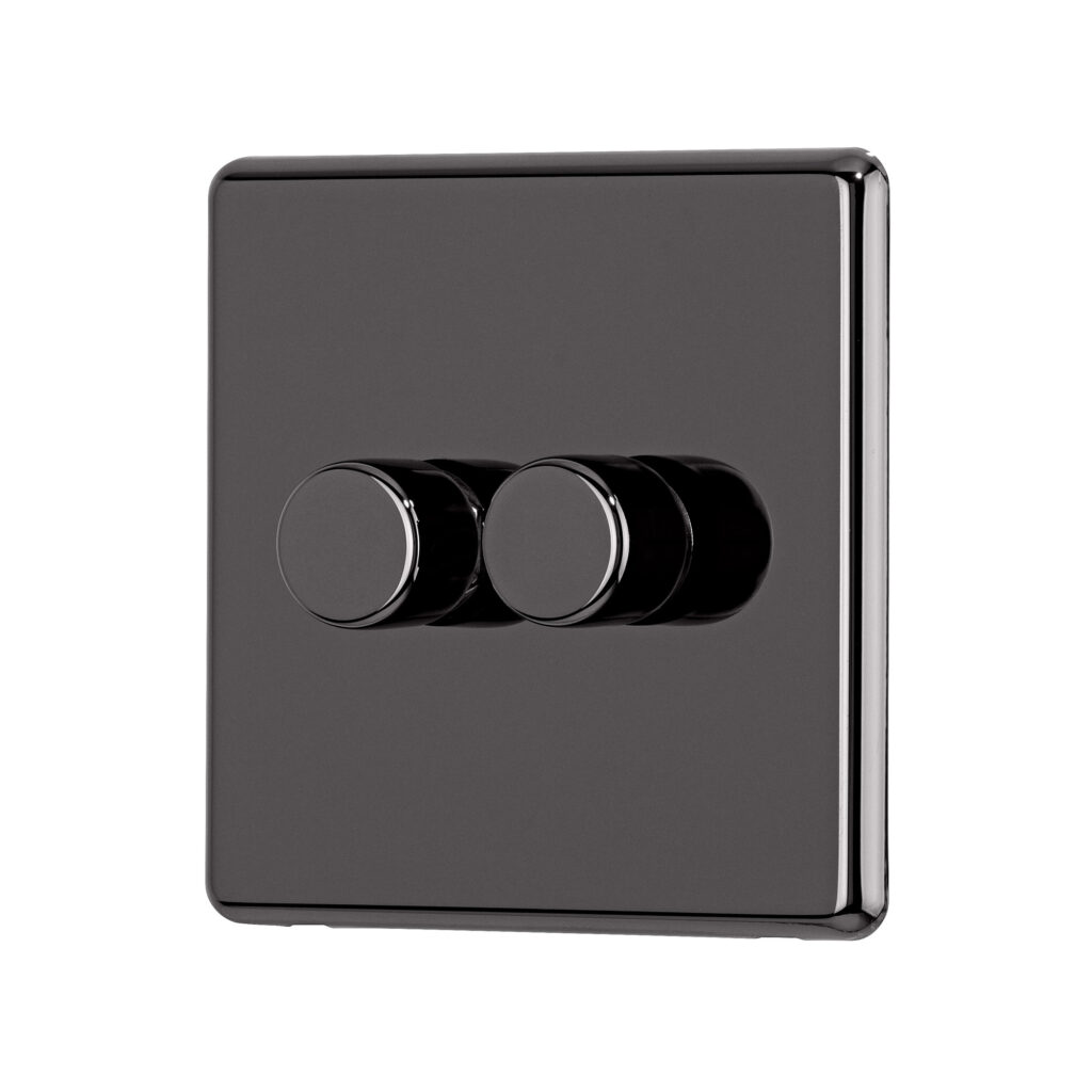 Arlec Fusion | Black Nickel | 2Gang 2Way Dimmer Switch - Arlec UK