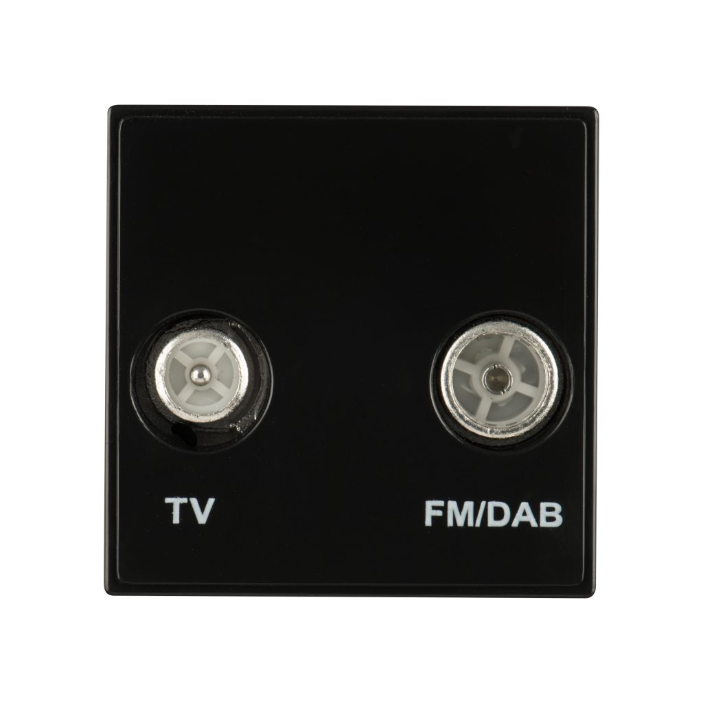 TV & FM Socket Module Black - Arlec UK