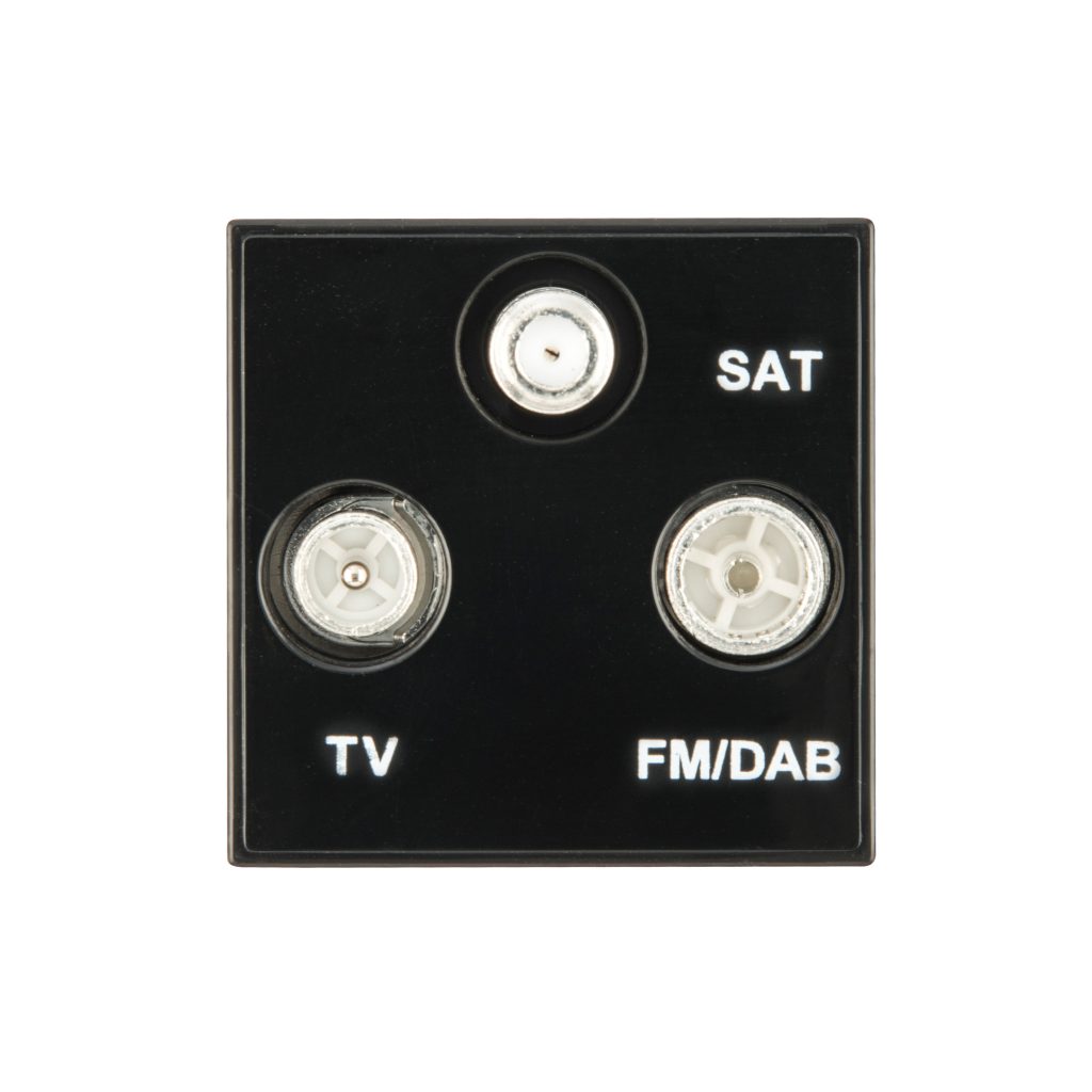 TV, FM & Satellite Socket Module Black - Arlec UK