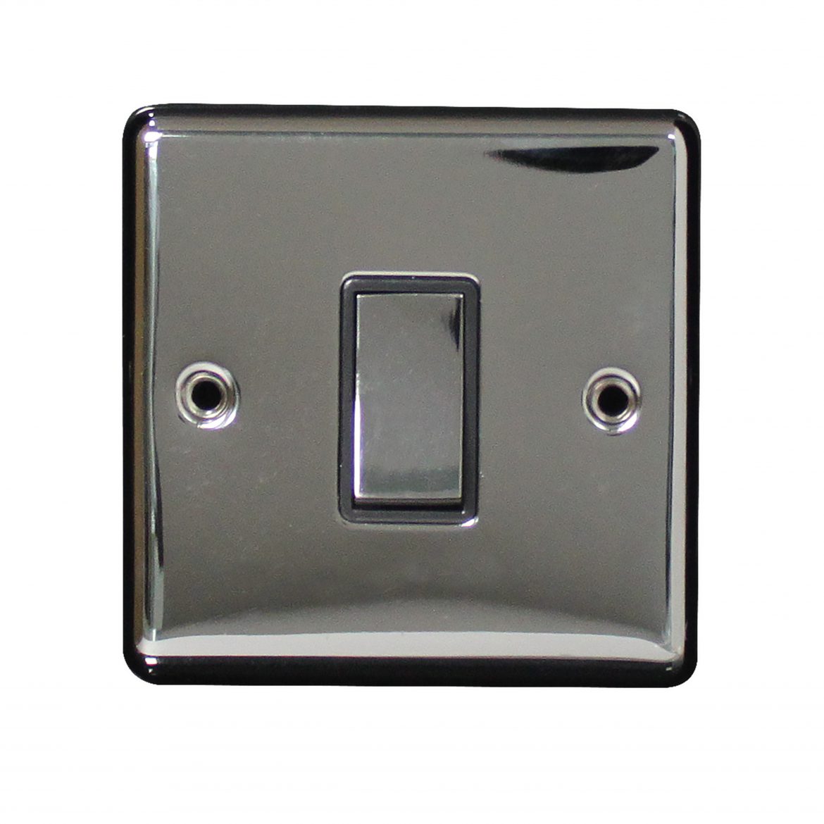 Switch 1 Gang 2 Way 10A Screwed Black Nickel - Arlec UK