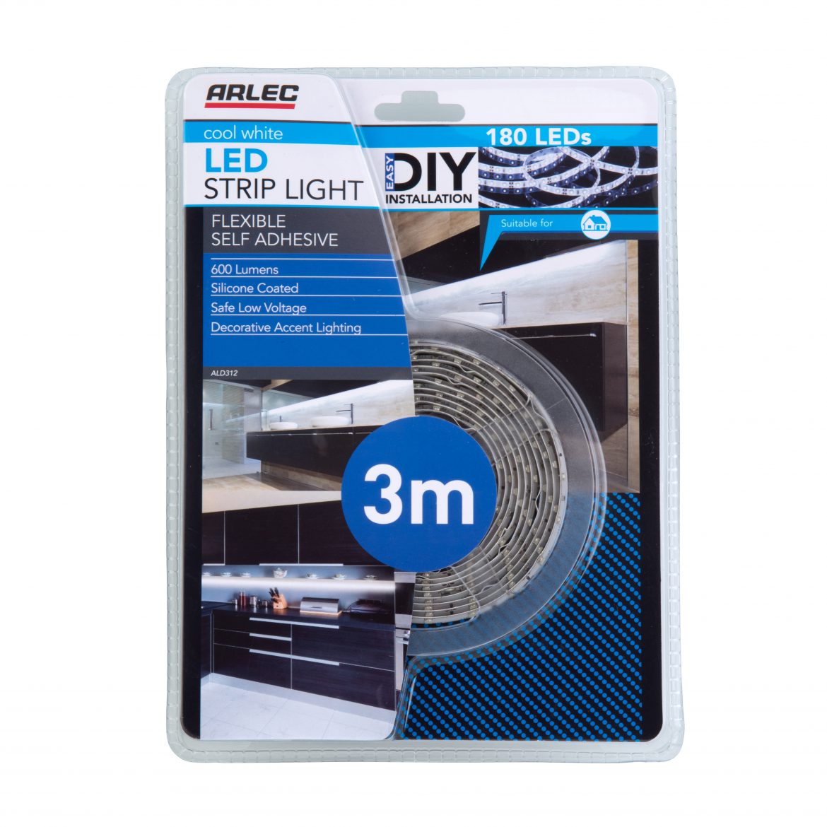 Strip Light LED 3m Cool White IP65 - Arlec UK