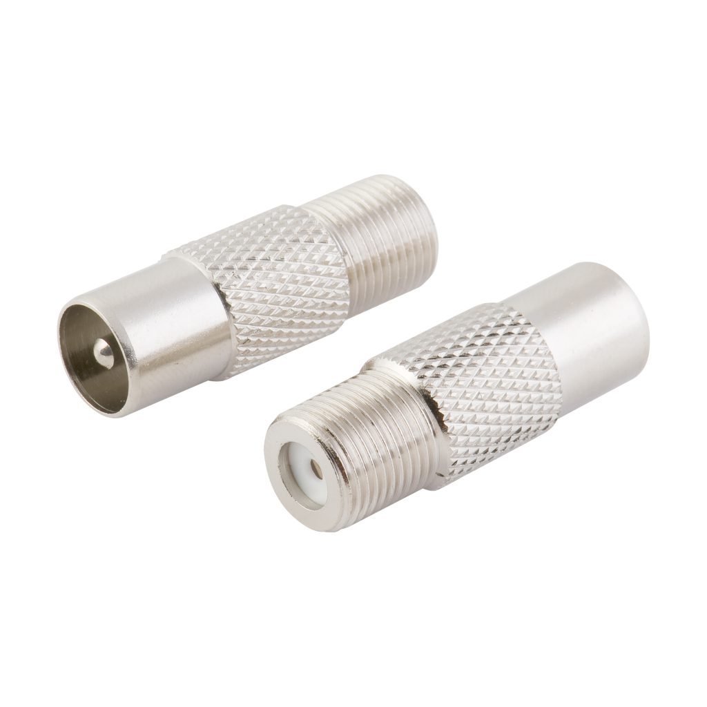 Coax Adaptors F-Type Female To PAL Male (2 Pack) - Arlec UK