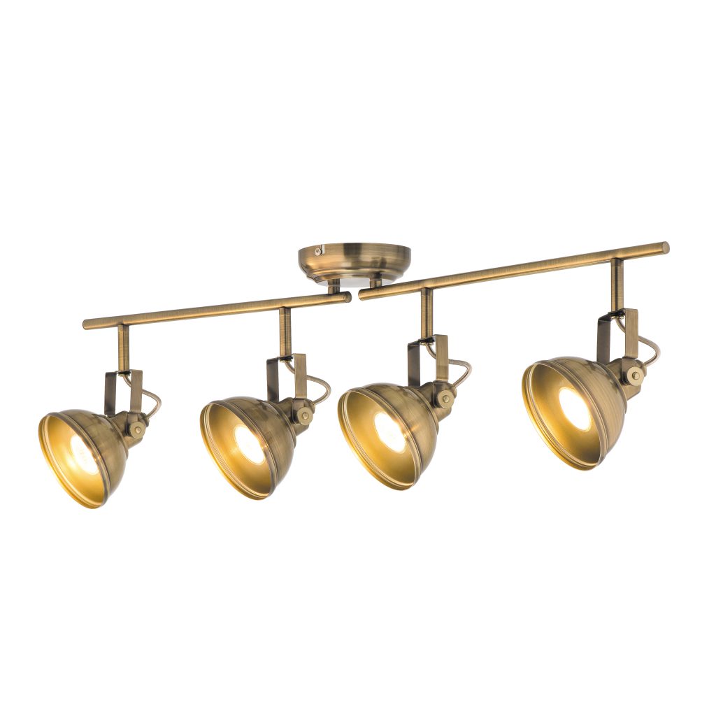Ditavon Spotlight | 4 Lamp Bar | Antique Brass - Arlec UK